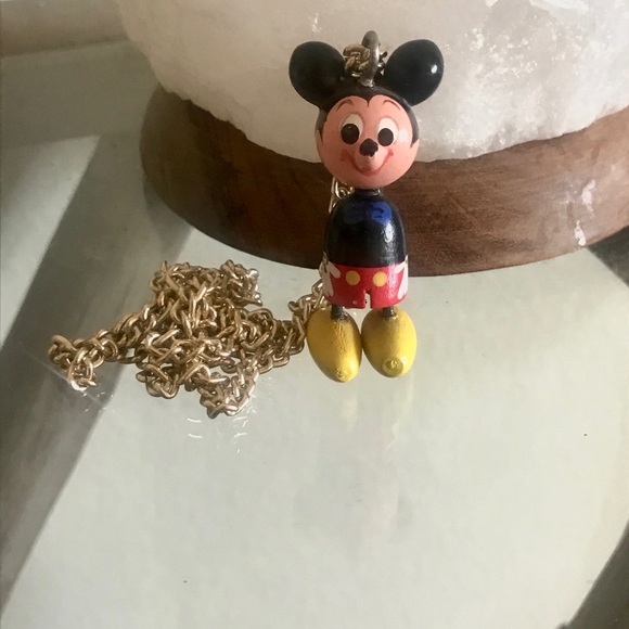 Disney | Jewelry | Rare Vintage 973 Mickey Mouse Wooden Necklace | Poshmark